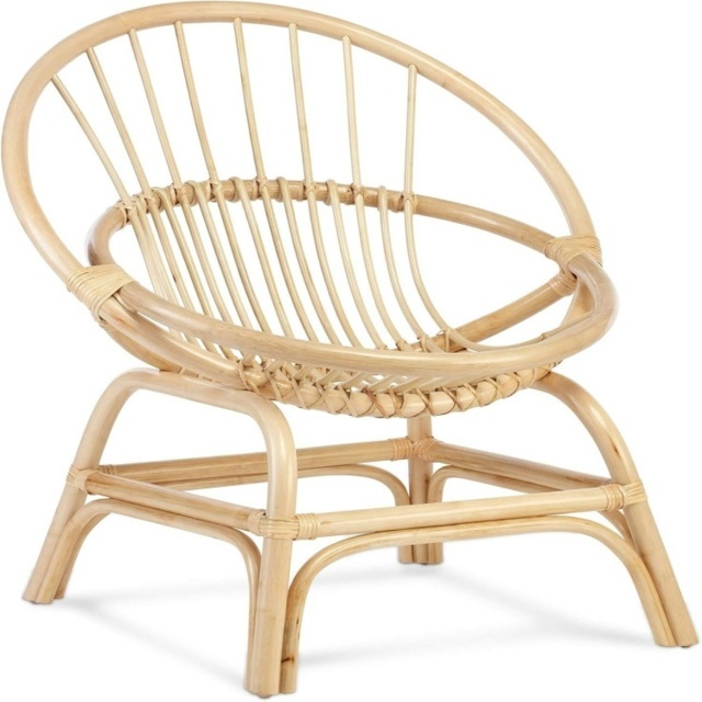 Desser Hand Woven Rattan Wicker Moon Chair In Natural For Indoor Use by ...