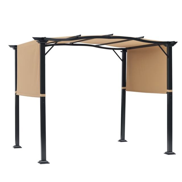 Outsunny Outdoor Pergola Garden Gazebo with Two Adjustable Side Canopy ...