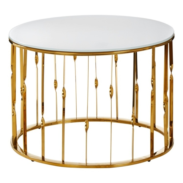 Arezzo Round Coffee Table With Gold Finish Frame Gold by Tesco ...