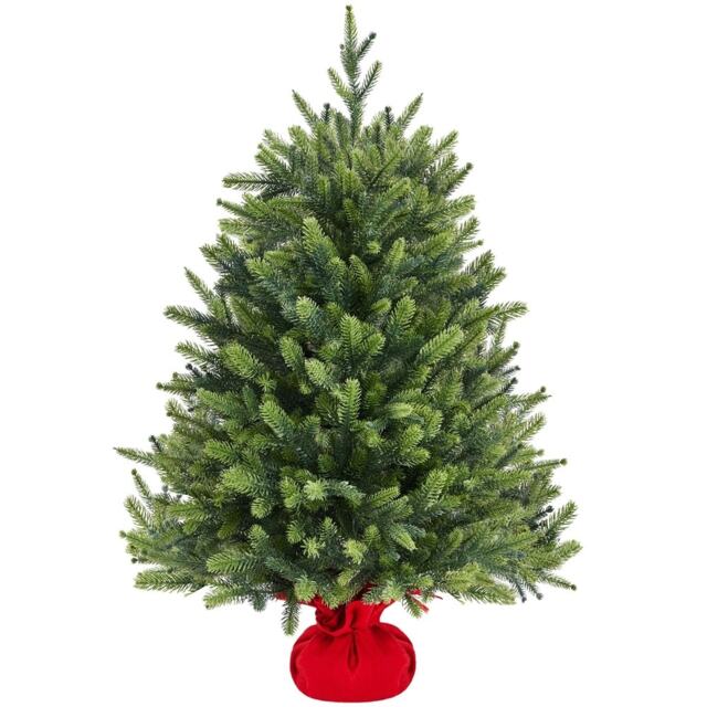 Yaheetech 91cm tabletop christmas tree with cement base green by Tesco ...