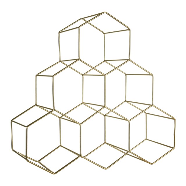 Interiors By Premier Sturdy 6 Botttle Gold Finish Wine Rack, Geometric ...