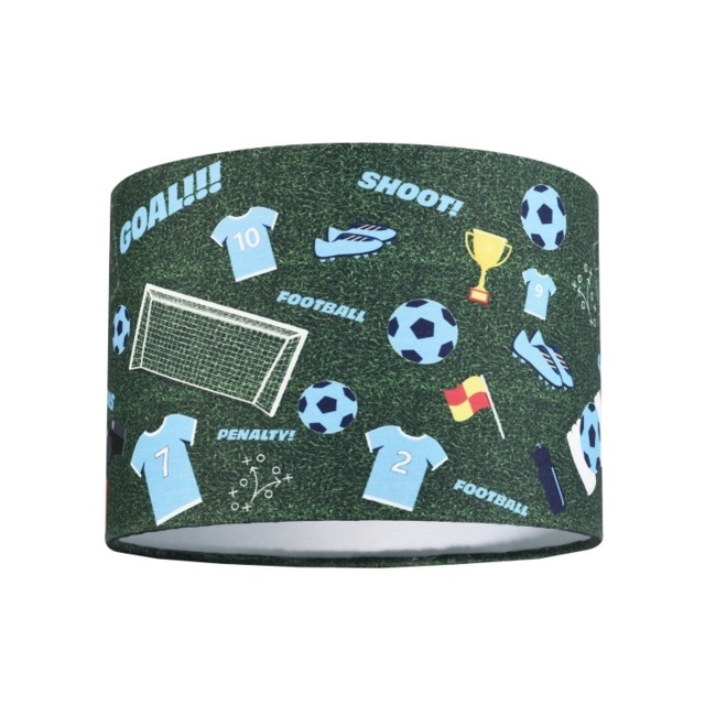Sky Blue Themed Football Cotton Fabric Lamp Shade With Grass Background ...
