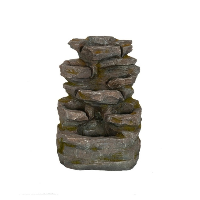 Easy Fountain Rock Falls Solar Powered Water Feature by Tesco ...