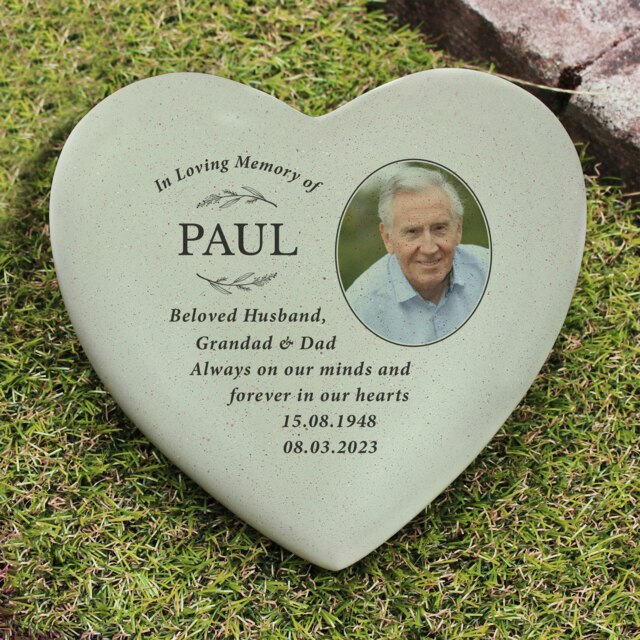 Personalised In Loving Memory Photo Upload Memorial Resin Heart by ...