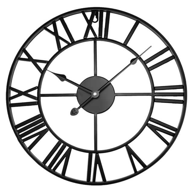 60cm Garden Wall Clock Roman Large Indoor Outdoor Numerals Giant Open ...