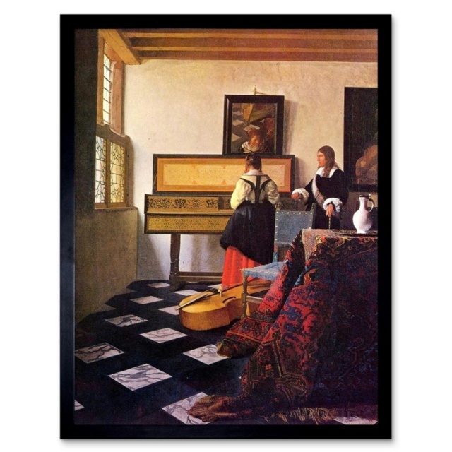 Johannes Vermeer Music Lesson Old Master Painting Framed Wall Art Print ...