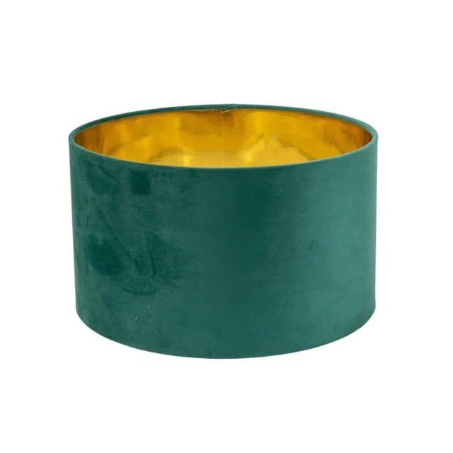 ValueLights Reni Medium Forest Green Velvet Chrome Inner Lamp Shade ...