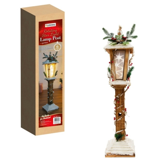 85Cm Wooden Lamp Post With Rotating Star Light by Tesco - Marketplace ...