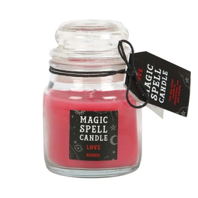 Love Red Rose Spell Candle Jar (6/24) - Wax And Glass Multi by Tesco ...