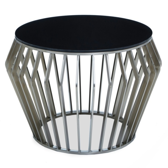 Interiors By Premier Elegant Black And Silver Round Coffee Table ...