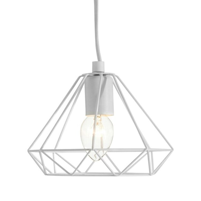 Interiors By Premier Beli White Metal Wire Pendant Light by Tesco ...