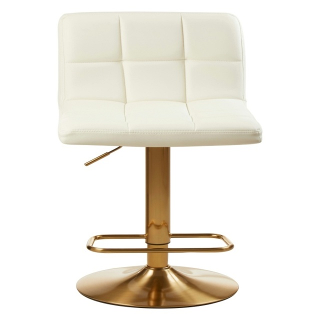 Interiors By Premier Adjustable Gold & White Finsih Bar Stool, Comfort ...