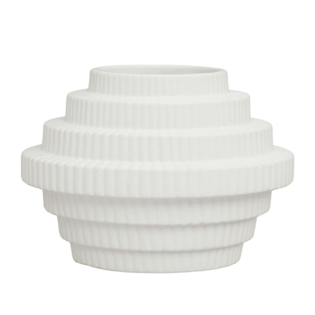 Interiors By Premier Modern Design White Small Vase, Lightweight Flower ...