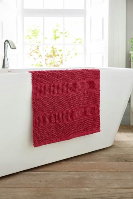 Romeo absorbent 1500gsm bath mat - soft bathroom 50x80cm mat red ...
