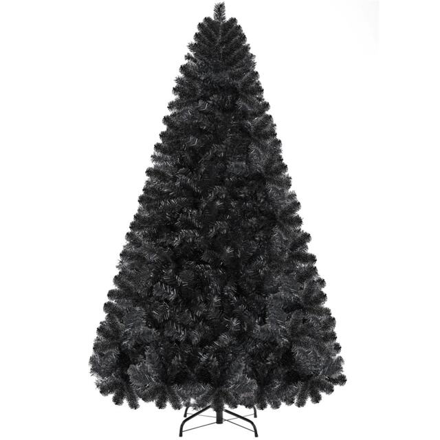 Yaheetech 183cm artificial christmas tree with foldable stand black by ...