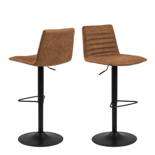 Kimmy Bar Stool With Brown Fabric In Set Of 2 by Tesco - Marketplace ...