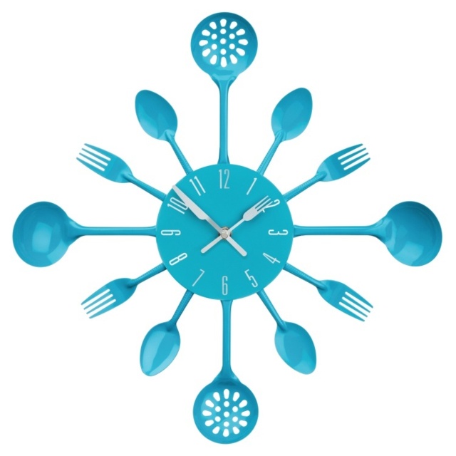Maison By Premier Romero Blue Cutlery Metal Wall Clock by Tesco ...