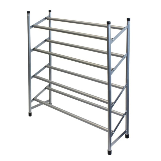 Jvl 4 Tier Shoe Rack, Silver by Tesco - Marketplace | ufurnish.com