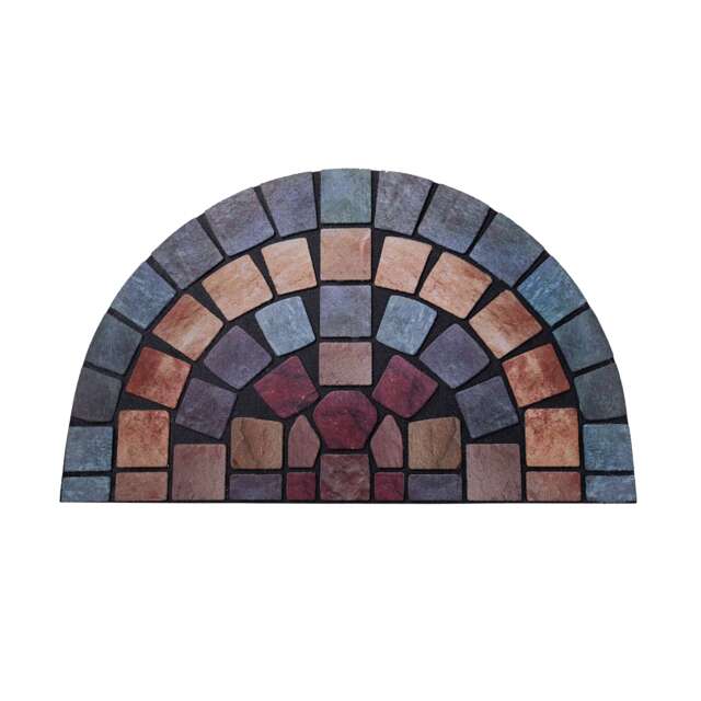 Nicoman Rubber Elegant Blue Tile Halfmoon Doormat - 75x44cm by Tesco ...