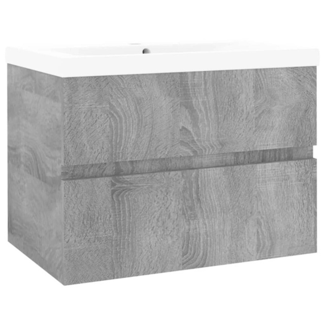 Sink Cabinet With Built-In Basin Grey Sonoma Engineered Wood by Tesco ...