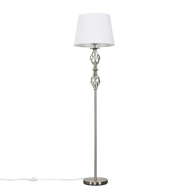 Valuelights Pembroke Brushed Silver Floor Lamp With Medium White ...