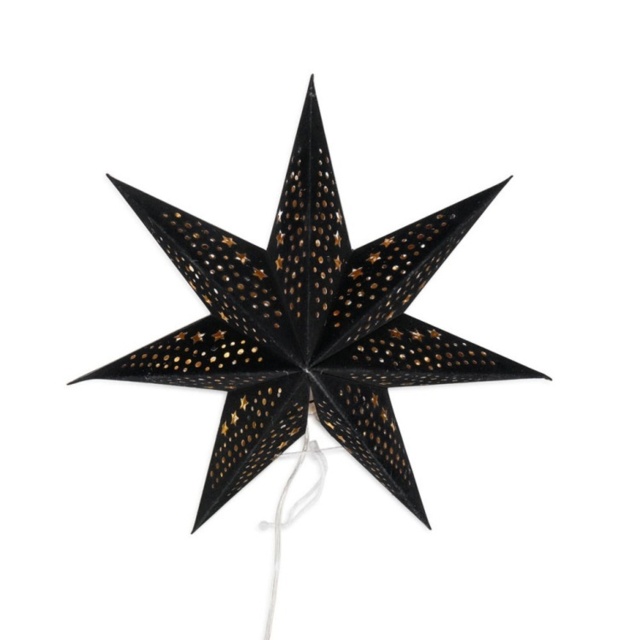 Valuelights Christmas 45Cm Black Velvet Star Plug In Lit Tree Topper Or ...