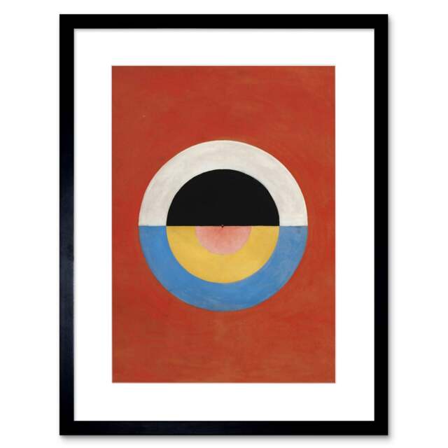 "Hilma Af Klint The Swan Abstract Circles 9x7"" Black Framed Wall Art ...