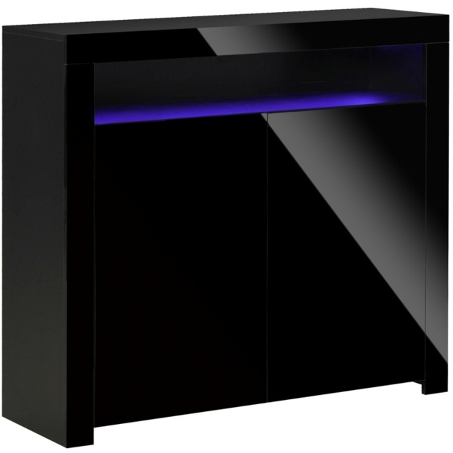 Homcom Modern High Gloss Rgb Led Cabinet Cupboard Sideboard Console by ...
