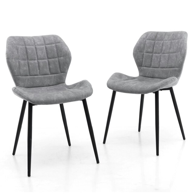 Costway dining chairs set of 2 kitchen chairs grey by Tesco ...