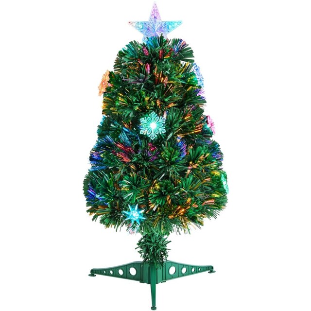 Yaheetech 63cm tabletop christmas tree with multicolor snow flake ...