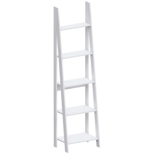Vida Designs Bristol 5 Tier Step Ladder Bookcase Display Storage, White ...