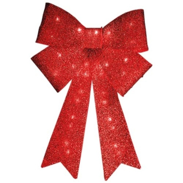 Luxury Red Christmas Battery Operated Led Light Up Door Bow Decoration ...