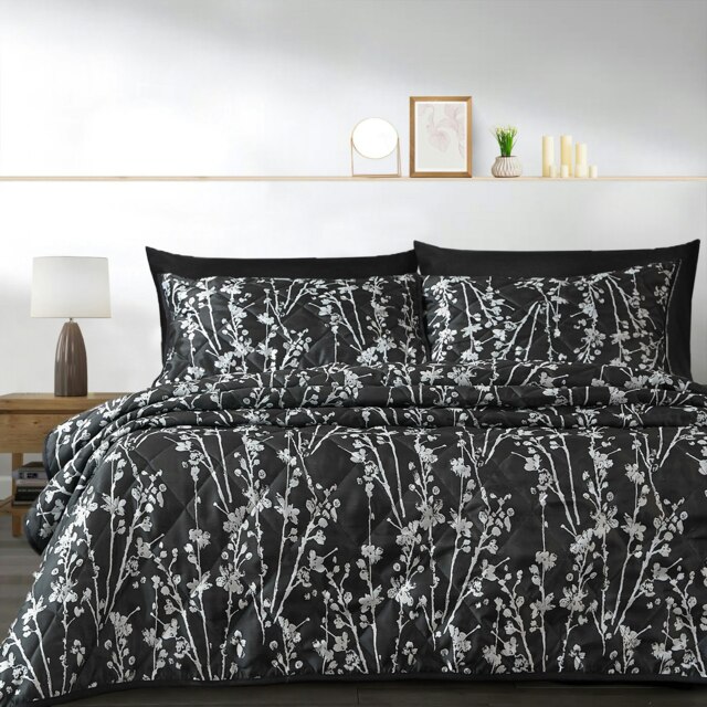Intimates Firenza Luxury Jaquard Floral Quilted Bedspread Set Multi ...