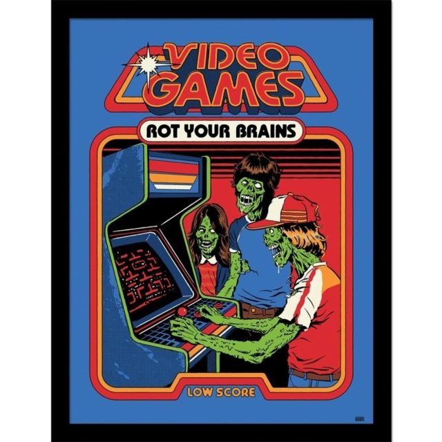 Steven Rhodes (Video Games Rot Your Brains) Framed 30X40Cm Print by ...