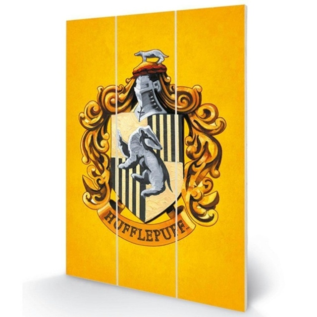Harry Potter Hufflepuff Wood Print - Yellow - One Size by Tesco ...