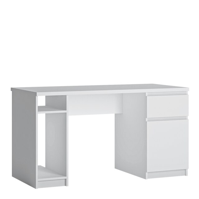 Fribo 1 Door 1 Drawer Twin Pedestal Desk in White by Tesco ...