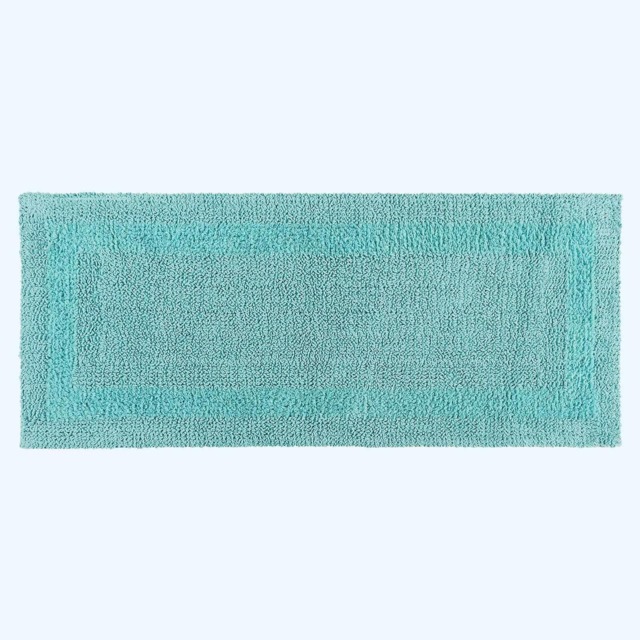 Homescapes Luxury Reversible Bath Mat Runner - Aqua Blue by Tesco ...