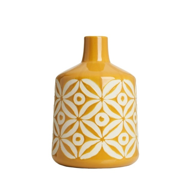 Bhs Petal Patterned Ceramic Vase, Ochre by Tesco - Marketplace ...