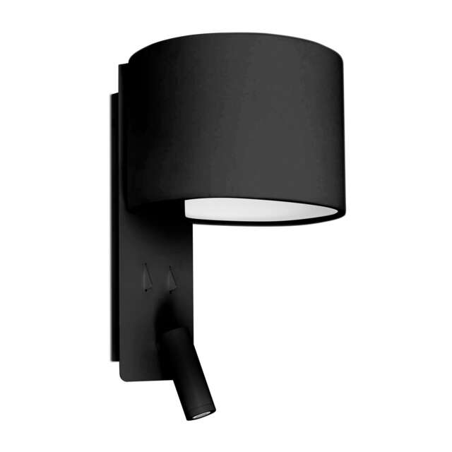Fold Wall Light Black with Shade 1x E27 with Reading Light 3W by Tesco ...