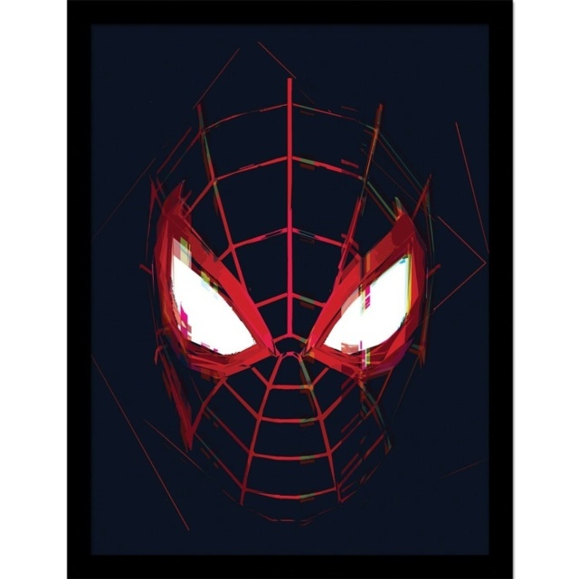 Spider-Man (Miles Morales Close Up) Framed 30X40Cm Print by Tesco ...