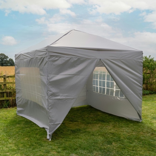 Transportable Pop Up 3X3 Garden Gazebo Light Grey by Tesco ...