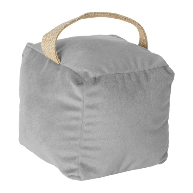 Nicola Spring Velvet Cube Door Stop - 14Cm X 14Cm X 14Cm - Grey by ...