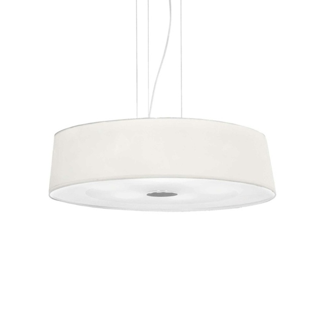 Hilton 6 Light Large Round Ceiling Pendant Chrome White, E27 by Tesco ...