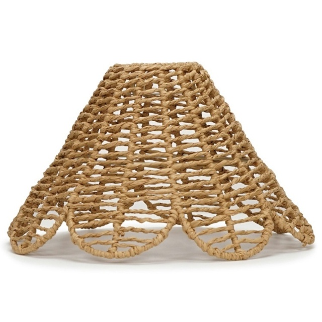Valuelights Easy Fit Natural Rattan Wicker Rattan Flower Scallop Edge ...