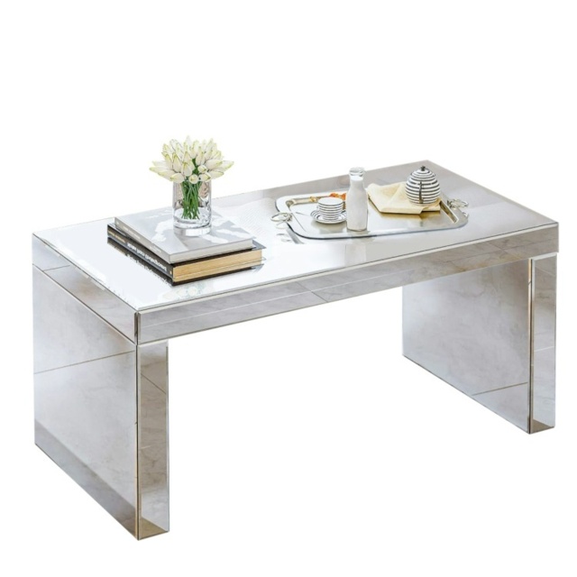 Mirrored Glass Rectangular Coffee Table by Tesco - Marketplace ...