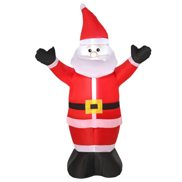 Homcom inflatable 4ft tall santa claus xmas decoration airblown ...