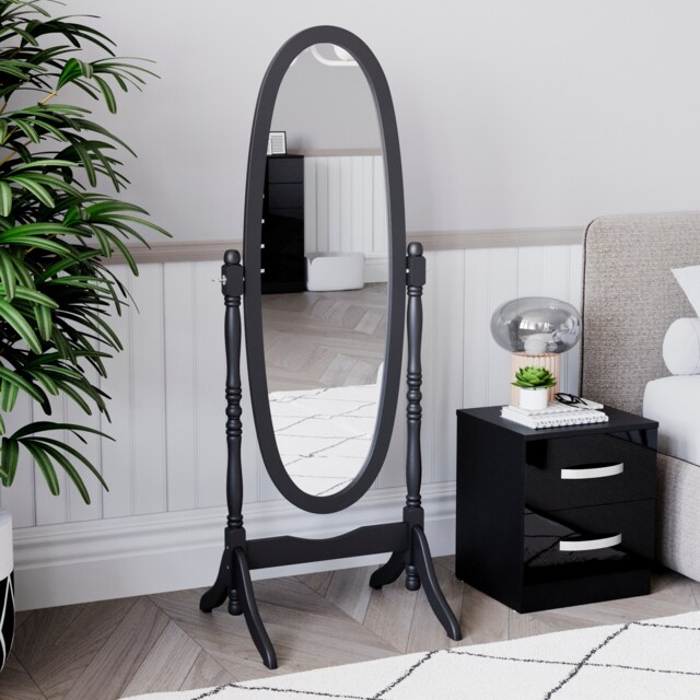 Vida Designs Nishano Oval Cheval Mirror Freestanding Rotating Vanity ...
