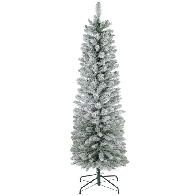 HOMCOM 6 Foot Artificial Pencil Christmas Tree with Snow Flocked Tips ...