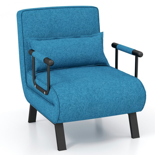 Costway 4 in 1 folding sofa bed convertible sleeper chair blue chair by ...