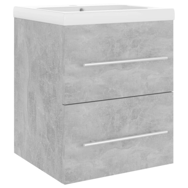 Sink Cabinet With Built-In Basin Concrete Grey Engineered Wood by Tesco ...